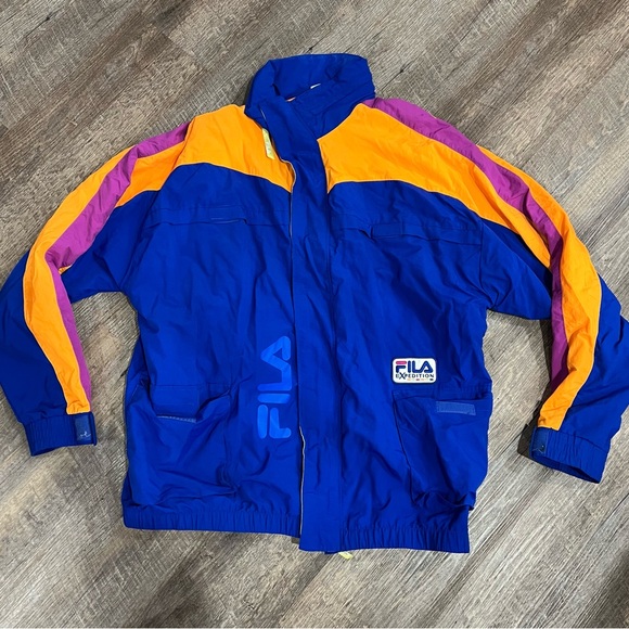 Fila | Jackets & Coats | Fila Mens Blue Orange And Purple Windbreaker ...